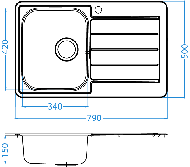 Alveus LINE 80 | Jednodřezy s odkapem | Ardea-cz