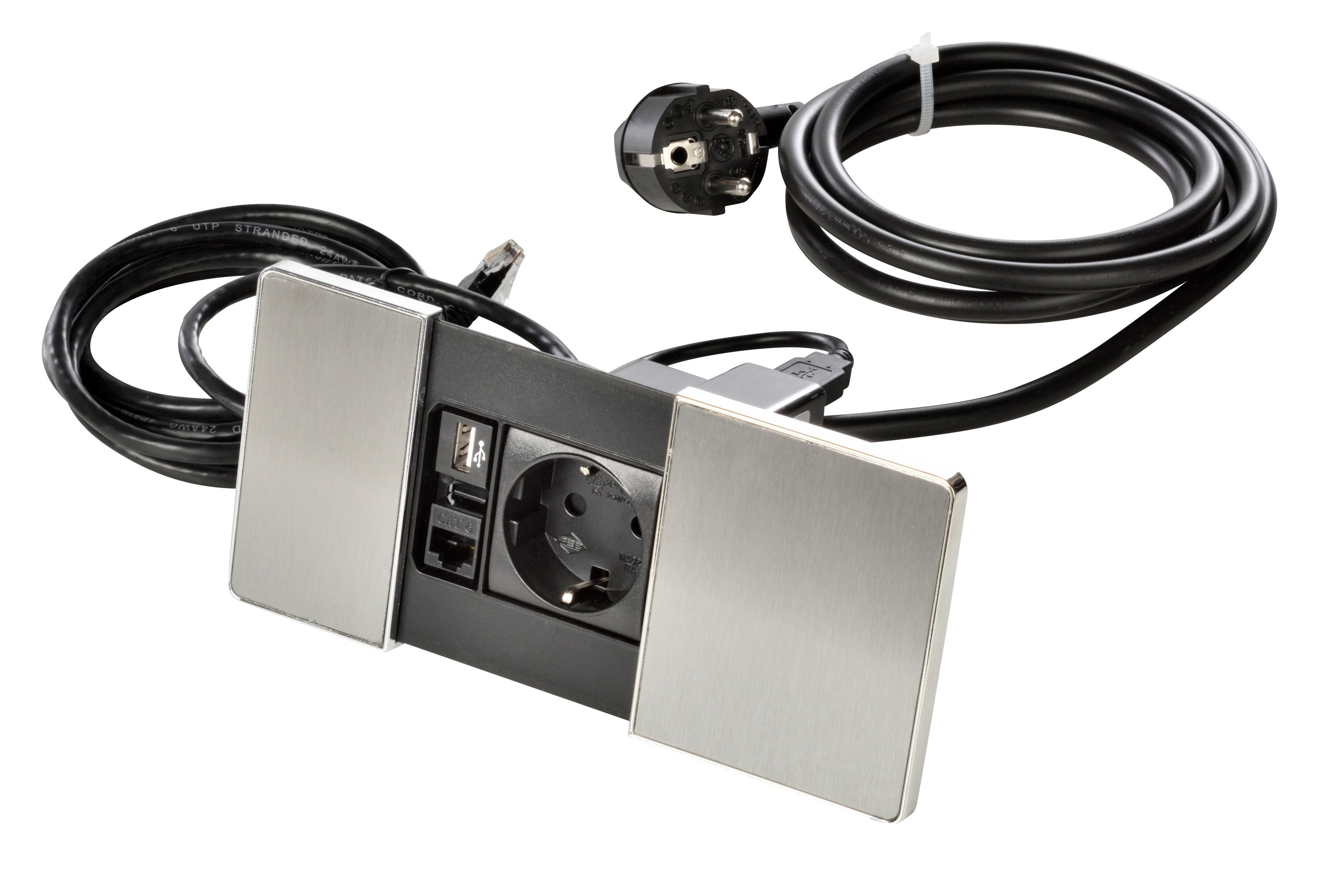 VersaLogic Elektro zásuvka VersaPAD 230V, RJ45, USB nerez | Elektro zásuvky Bachmann a ...