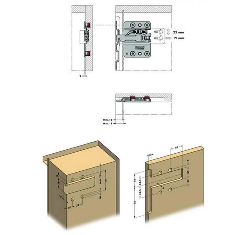Rektifikační závěs CAMAR 807 RV levý k zafrézování | Závěsy ...